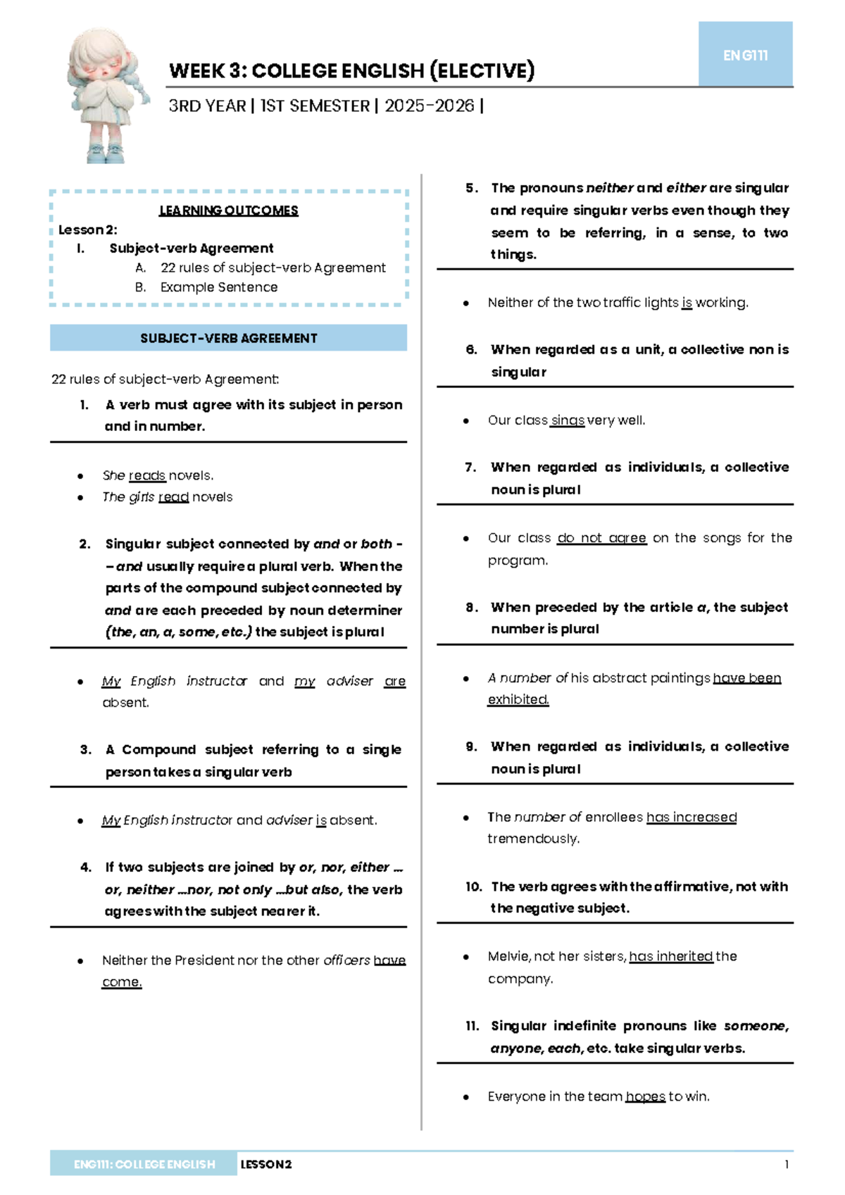 WEEK 3: COLLEGE ENGLISH (ELECTIVE) 1ST SEMESTER - LESSON 2 - Studocu