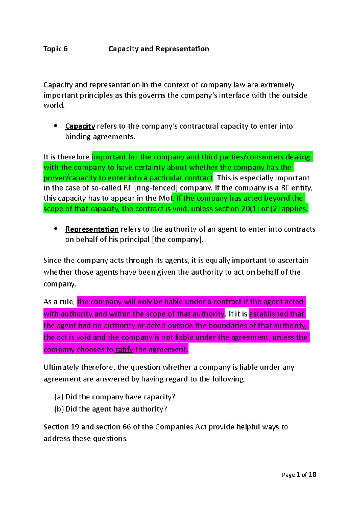 Topic 6 Capacity and Representation 2 - Topic 6 Capacity and ...