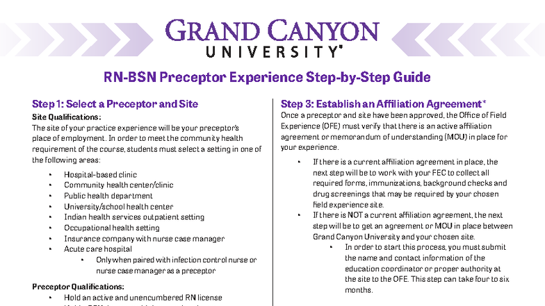 RN BSN Preceptor Experience Guide: Step-by-Step Instructions - Studocu