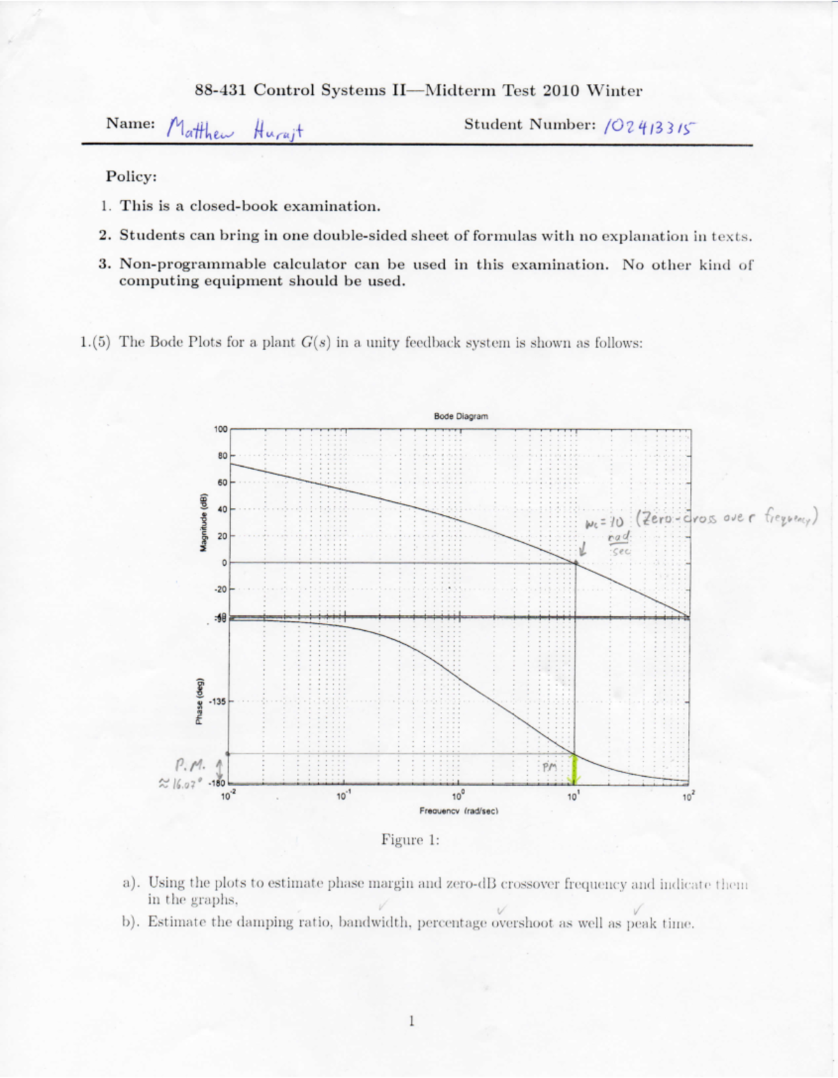 Controls II - Midterm Exam Study Guide and Key Concepts - Studocu