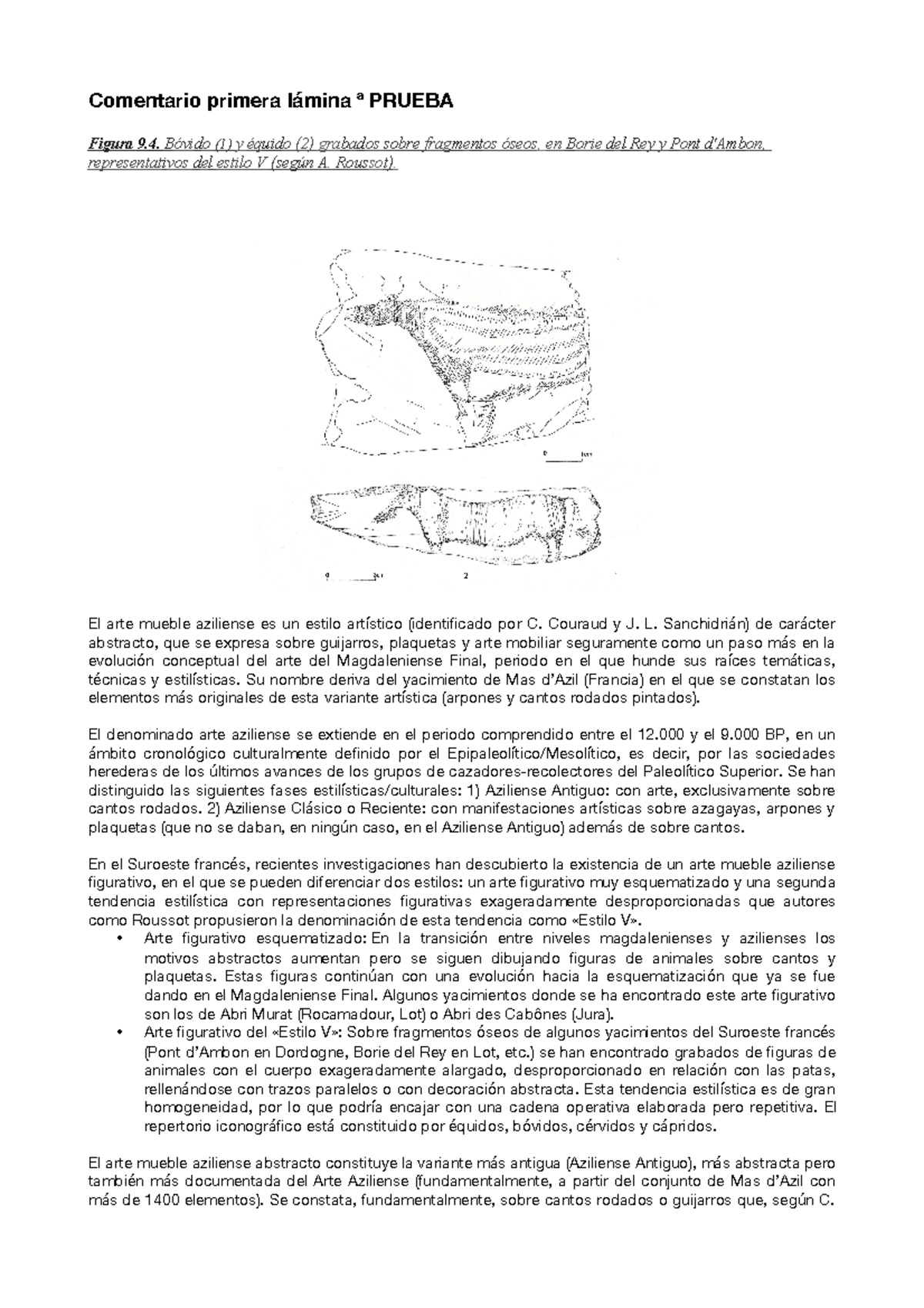2ª PEC - Análisis del Arte Aziliense en la Prehistoria - Studocu