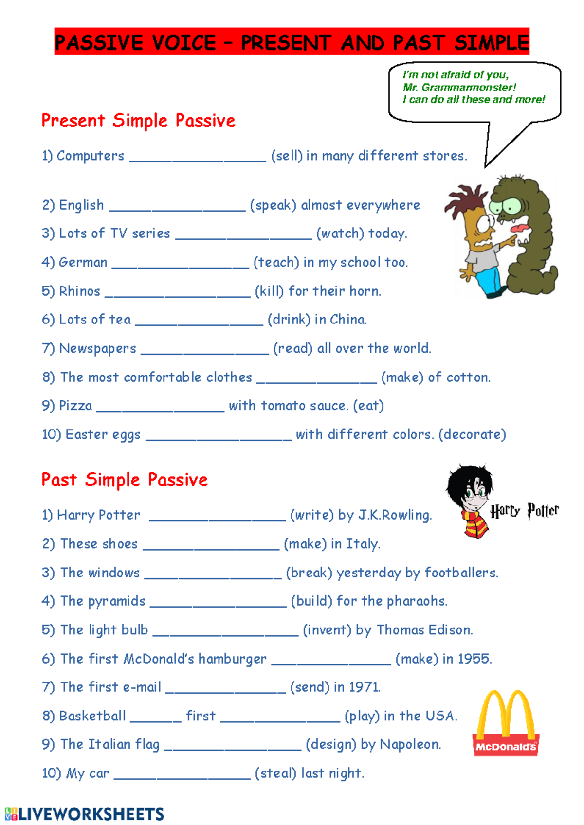 Activity #4: Understanding Passive Voice - Present & Past Simple - Studocu