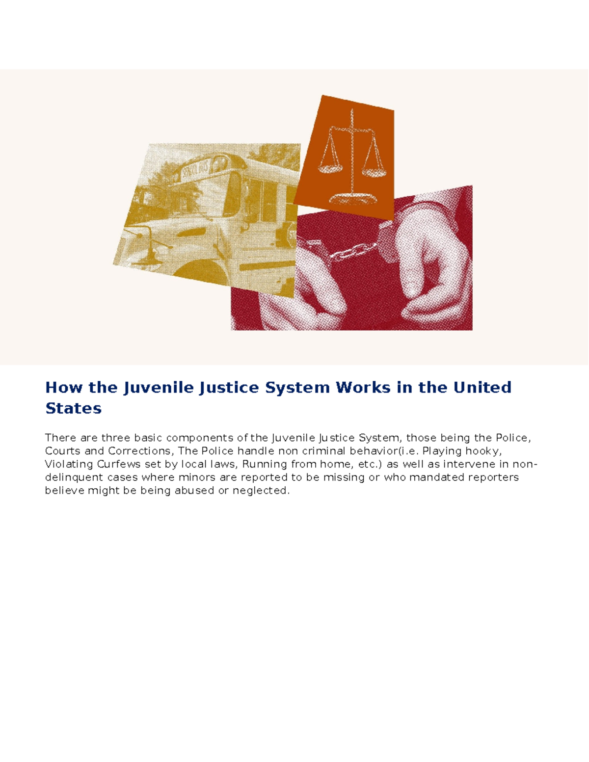 CJ 112 Final Exam: Understanding the Juvenile Justice System in the U.S ...