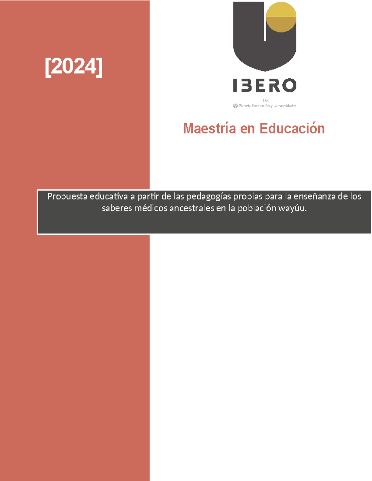 Maestría en Educación: Propuesta Educativa para Saberes Médicos Wayúu ...