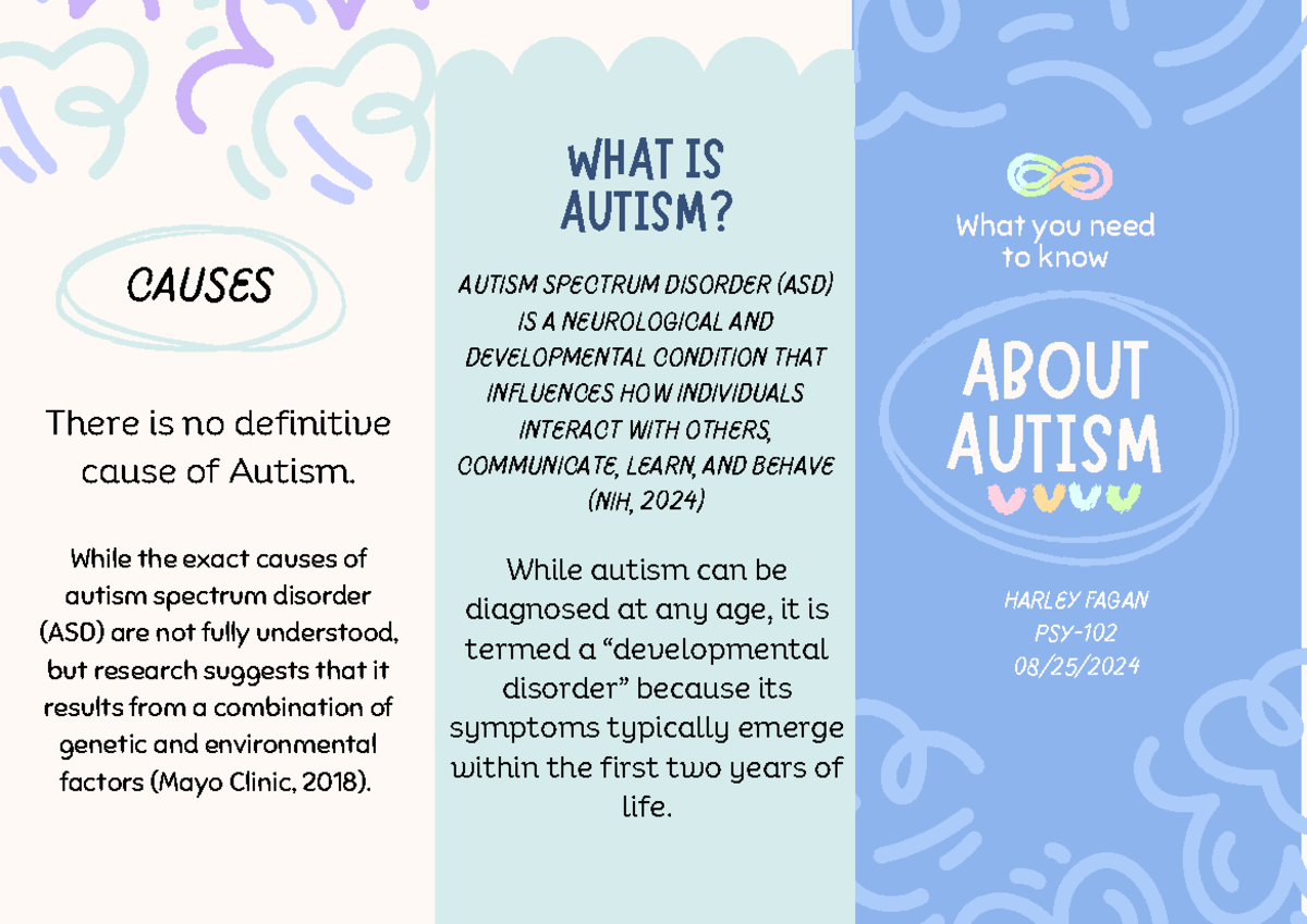 Blue Playful Autism Brochure - WHAT IS AUTISM? What you need ####### to ...