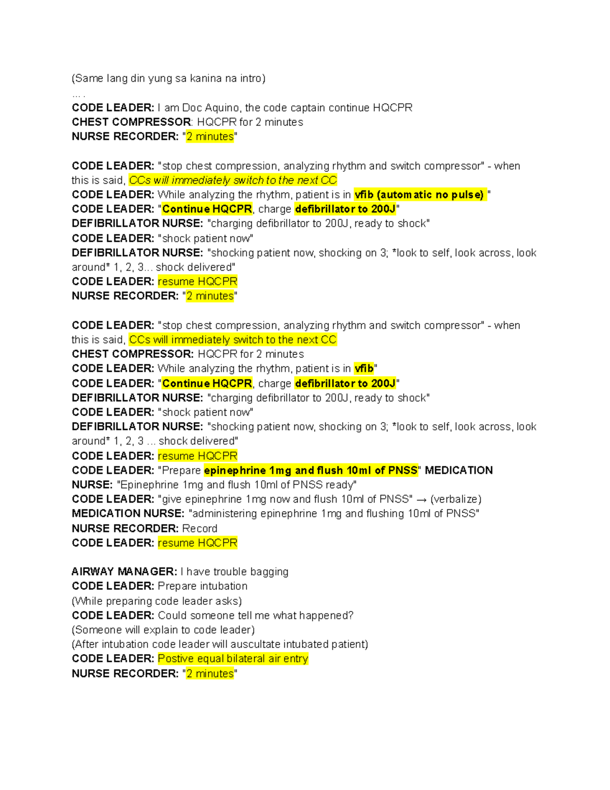 Megacode-script - NCM118LAB MEGACODING - (Same lang din yung sa kanina ...