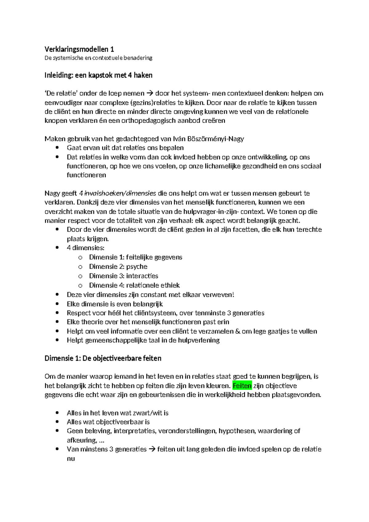 Verklaringsmodellen 1: Systemische en Contextuele Benadering in ...