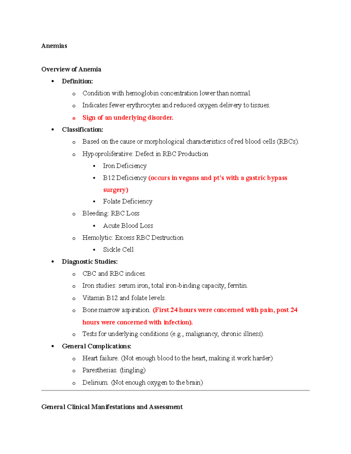 Anemias Overview: Key Insights and Management Strategies - Med-Surg 1 ...