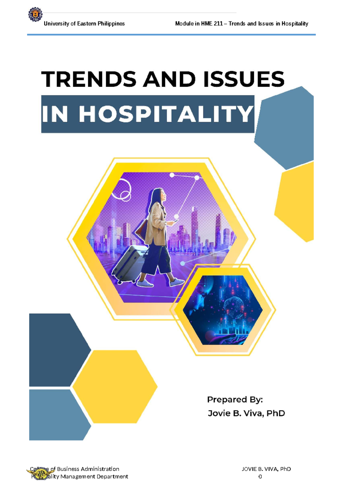 Trends and Issues in Hospitality Management (HME 211) Module Overview ...