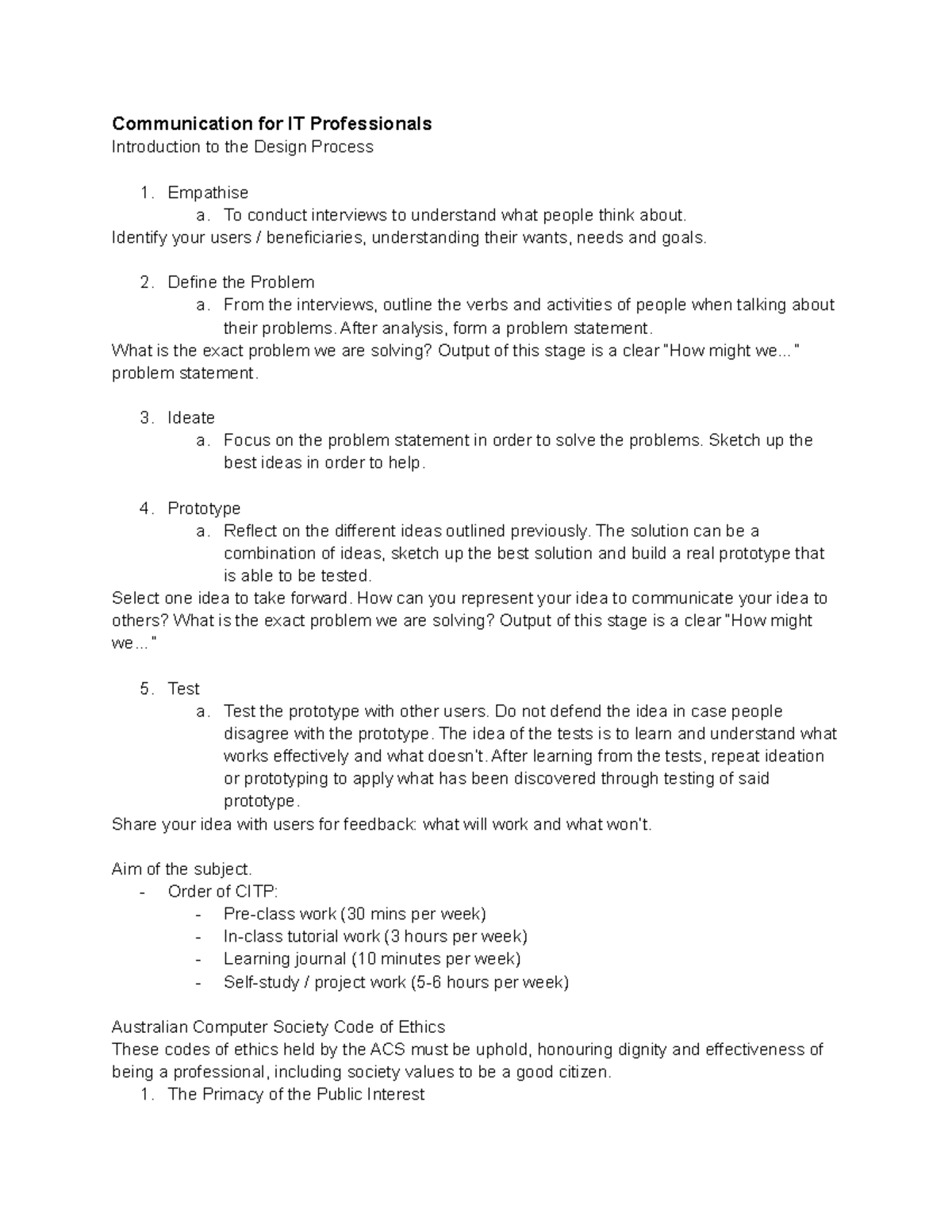 Communication for IT Professionals - Full Notes - Communication for IT ...