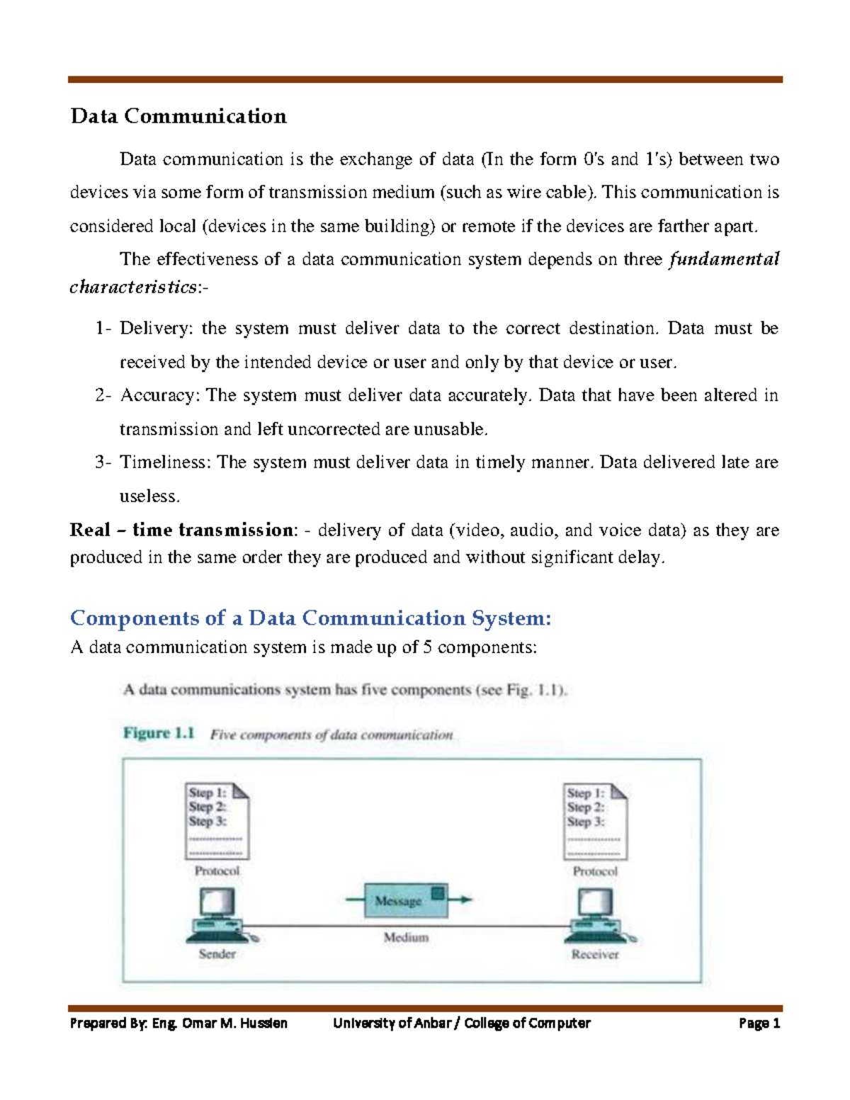 Data Communication Overview: Key Concepts and Applications - Studocu