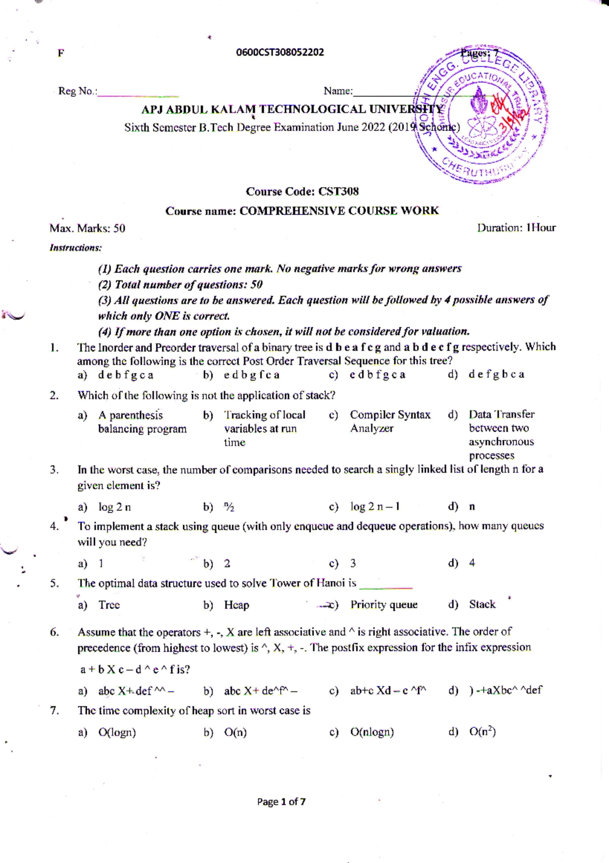 CST302 Compiler Design Final Exam June 2022 Study Guide - Studocu