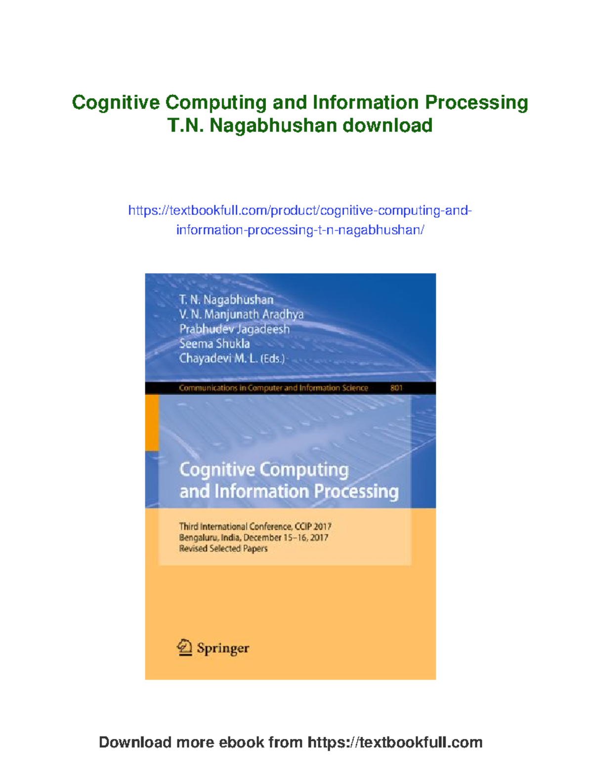 Cognitive Computing and Information Processing: CCIP 2017 Conference ...