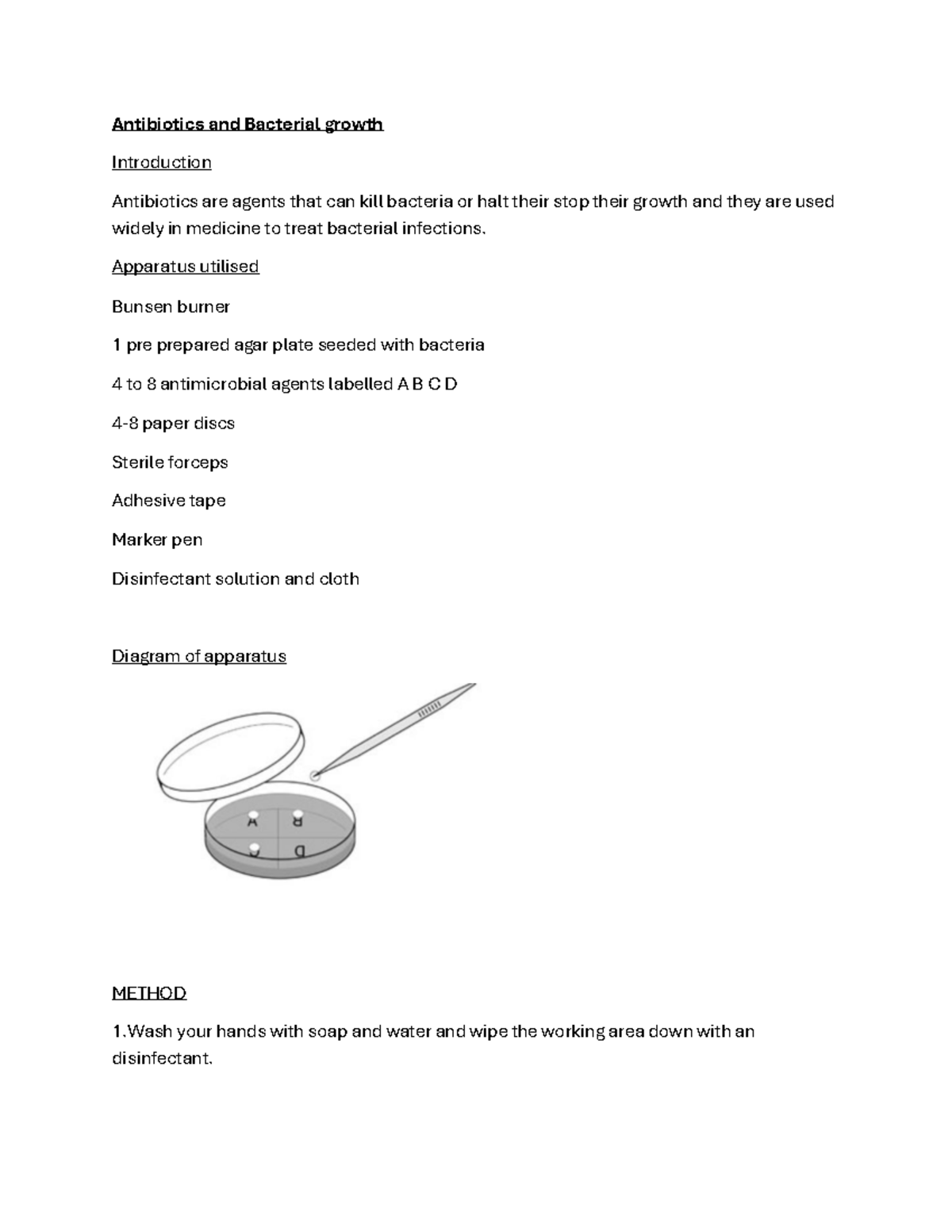 Antibiotics and Bacterial Growth: Experiment Methodology and Analysis ...