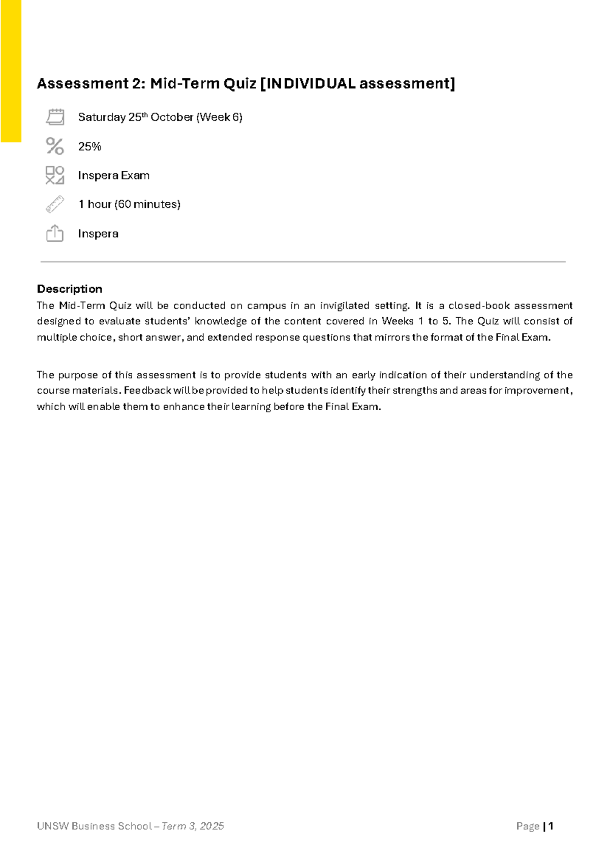 FINS 5512 T3 2025 Assessment 2: Week 6 Quiz Overview - Studocu