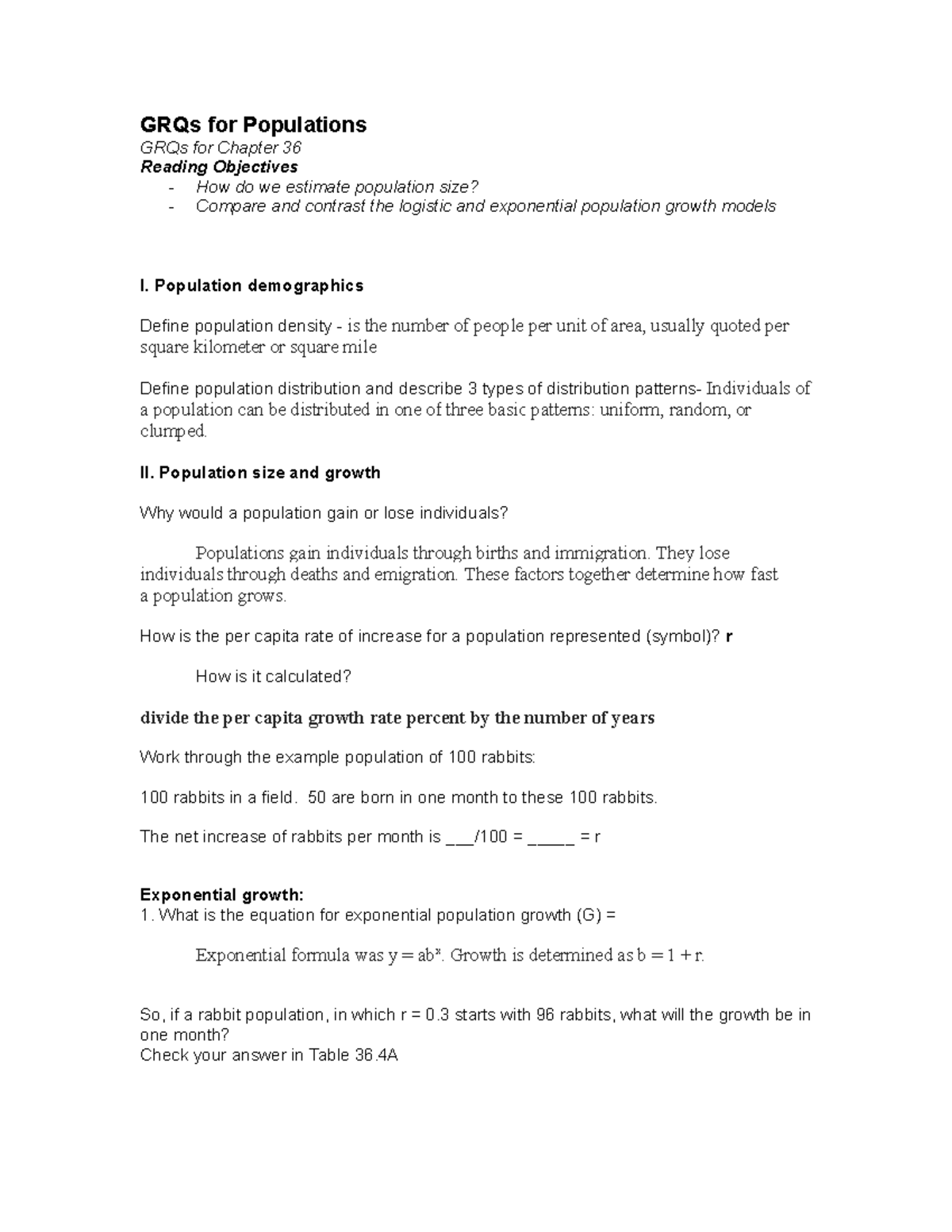 GRQ 19 - Population Growth Models: Exponential vs. Logistic ...