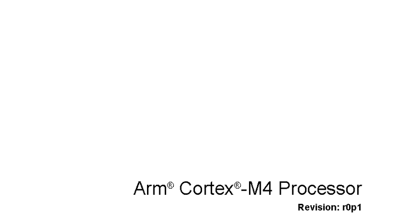 Arm Cortex-M4 Processor TRM 100166 r0p1 Technical Reference Manual ...