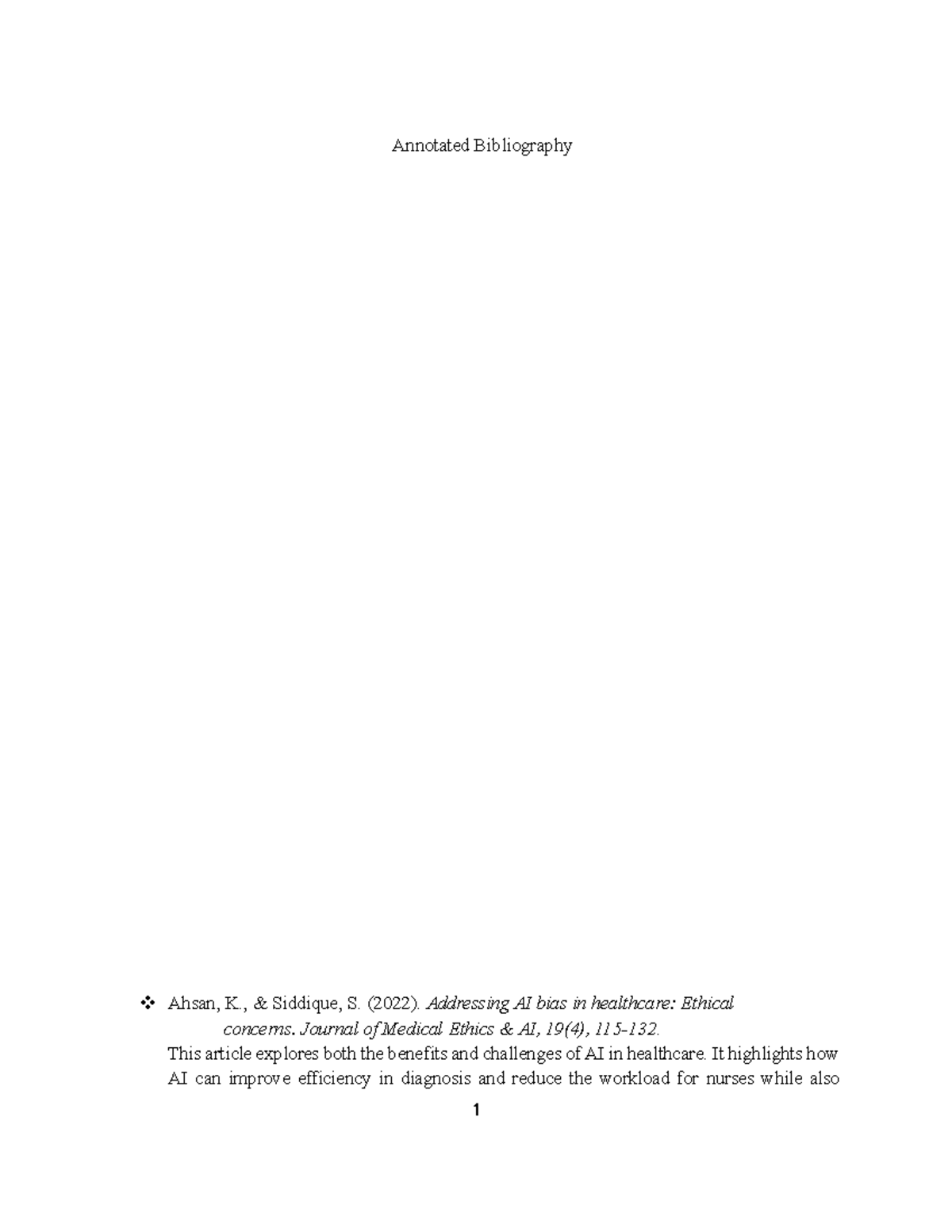 8F3C8CC1 - Annotated bibliography - 1 Annotated Bibliography Ahsan, K ...