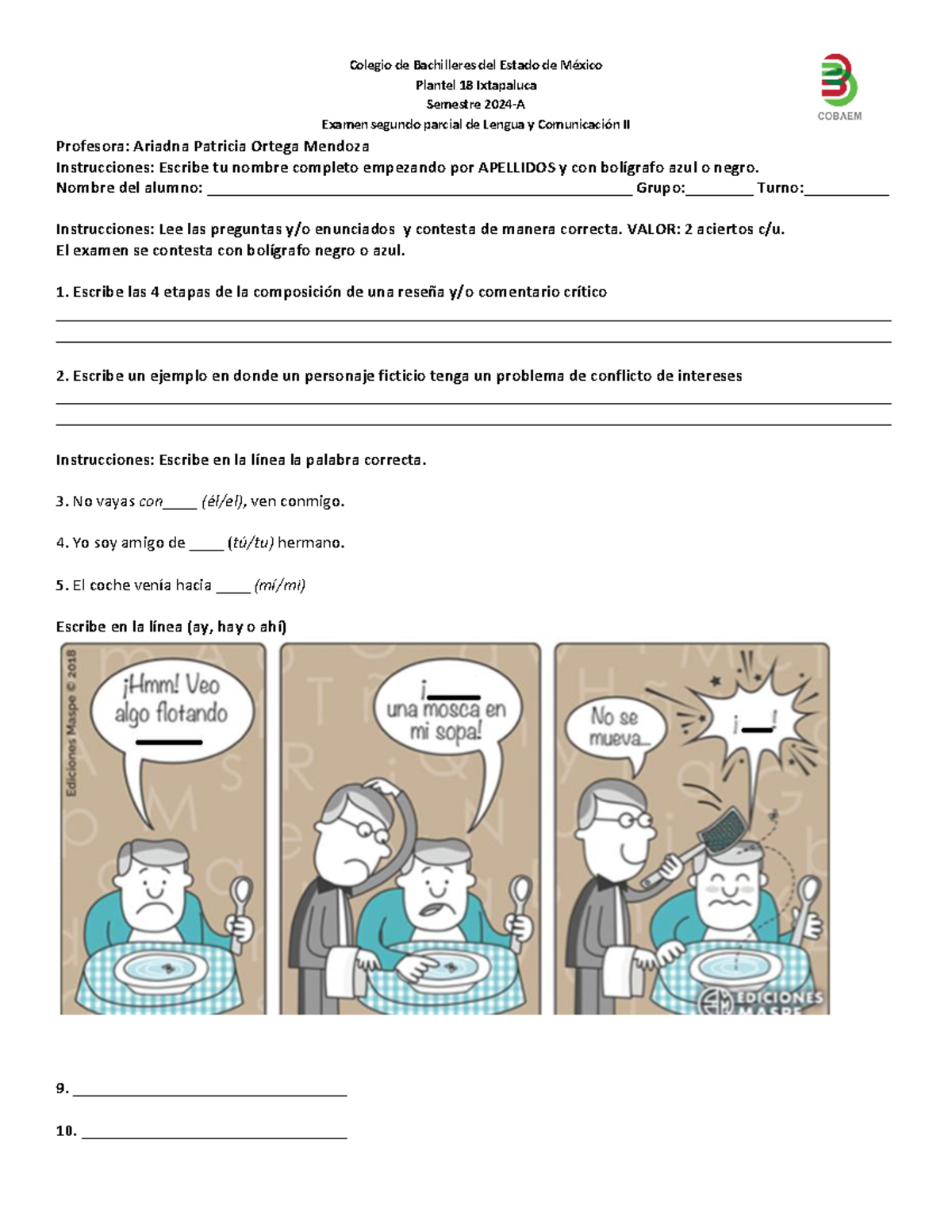 Examen Segundo Parcial Lengua y Comunicación II 2024-A - Studocu
