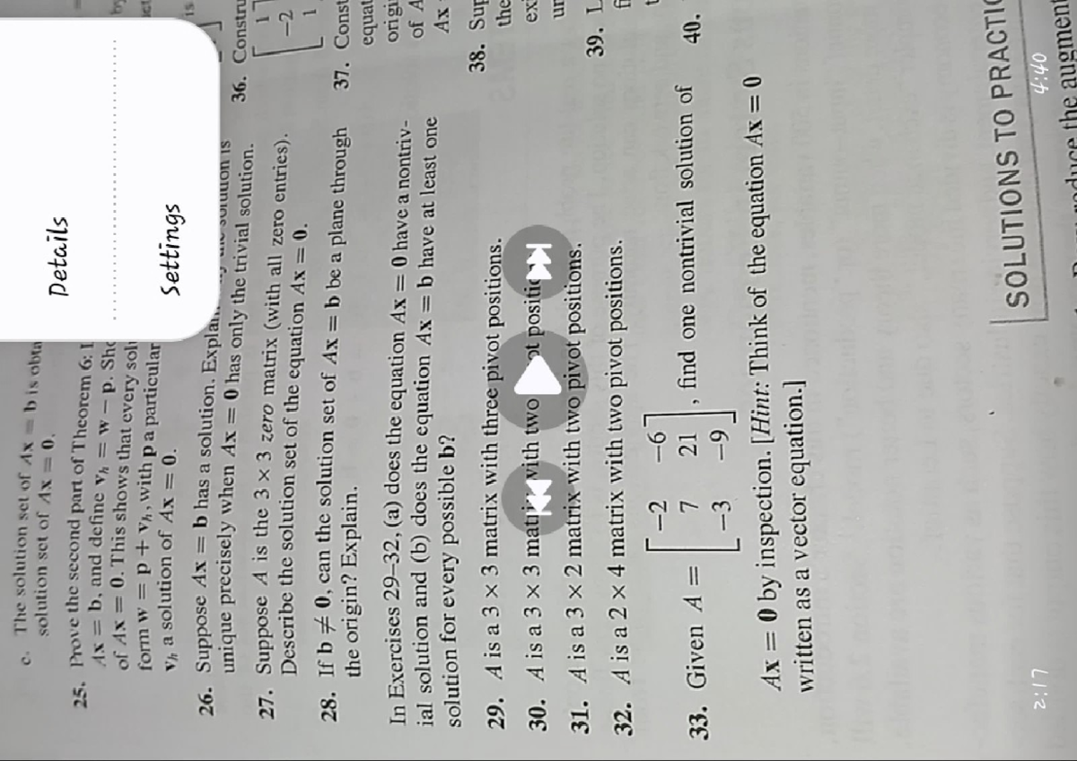 Applied Mathematics: Solutions to Linear Algebra Problems (MATH 101 ...