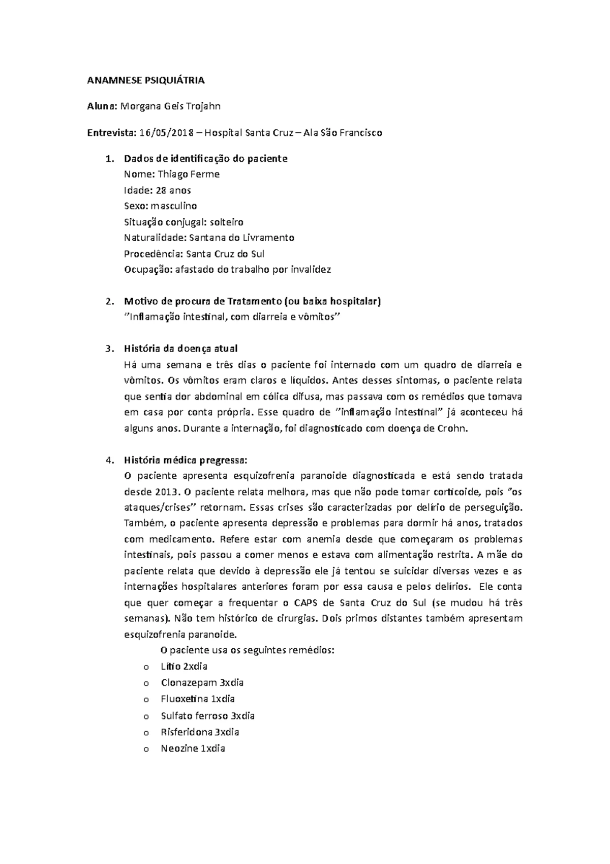 Teste RSQ-20 - 1 TESTE: SRQ 20 – SELF REPORT QUESTIONNAIRE. APLICAR O ...