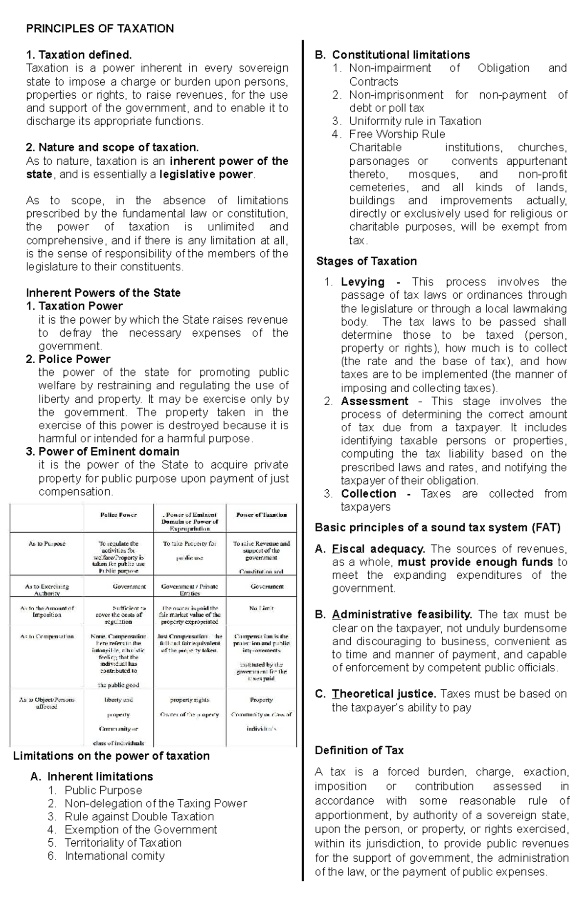 Principles of Taxation 1: Overview and Key Concepts - Studocu