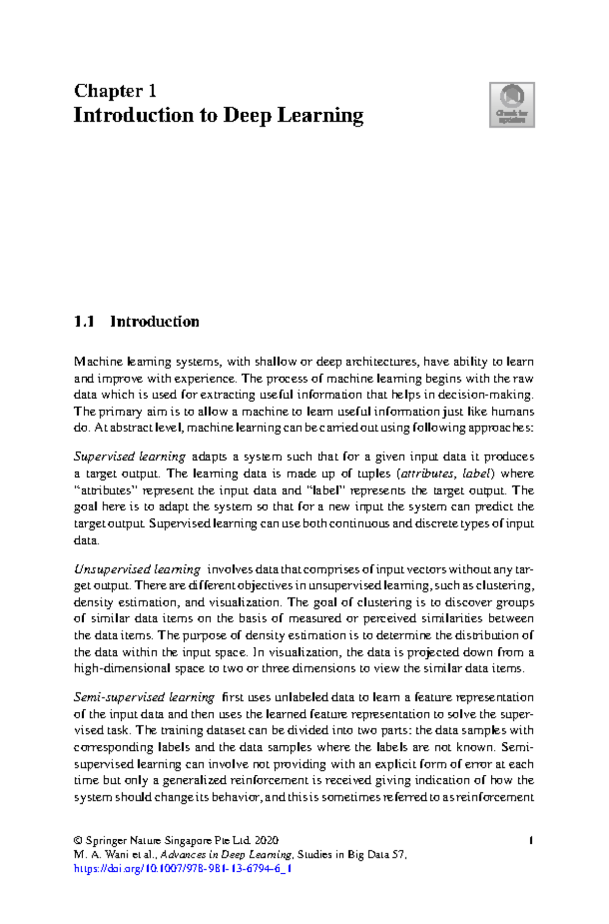 BAI701 Chapter 1: Introduction to Deep Learning Concepts - Studocu