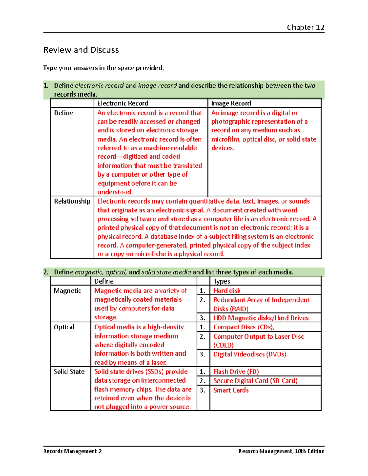 Module 6 Chapter 9 Review and Discuss Questions - Review and Discuss ...