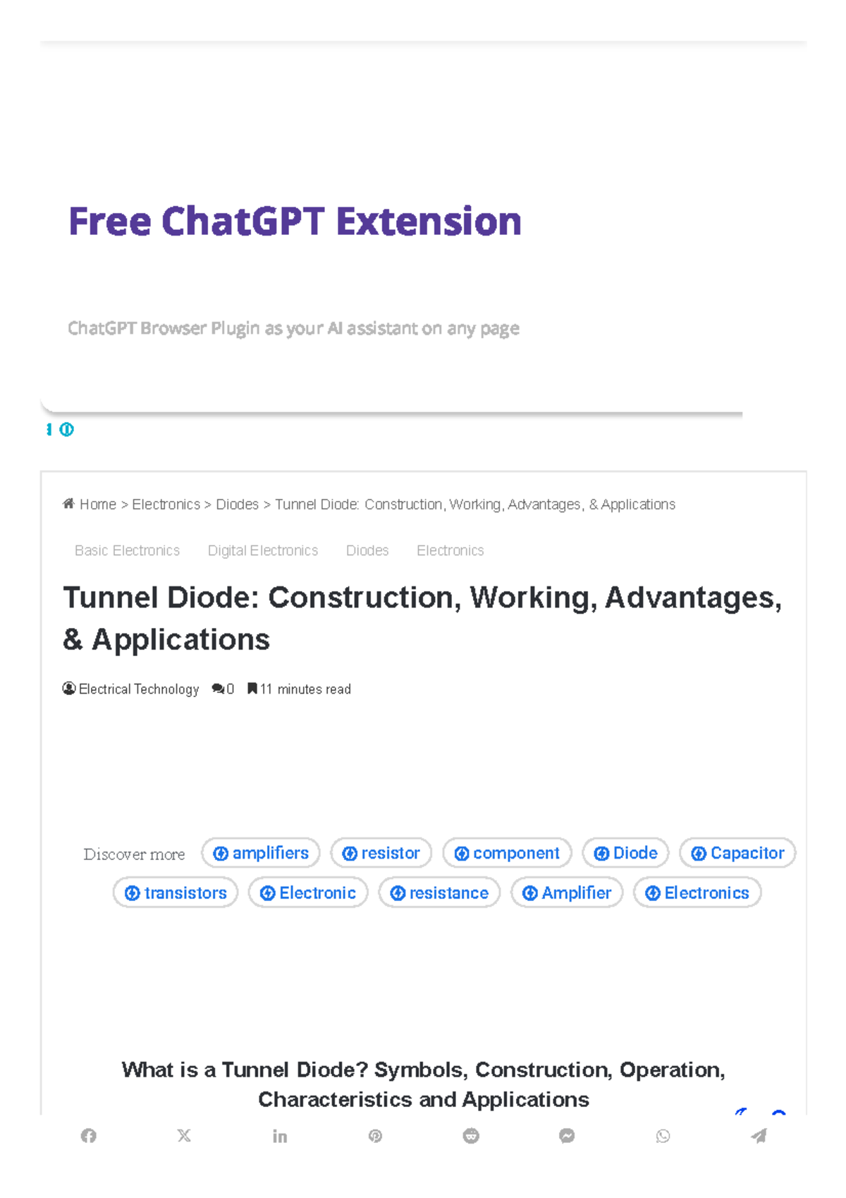 Tunnel Diode (EE 101): Symbol, Construction, Working & Applications ...