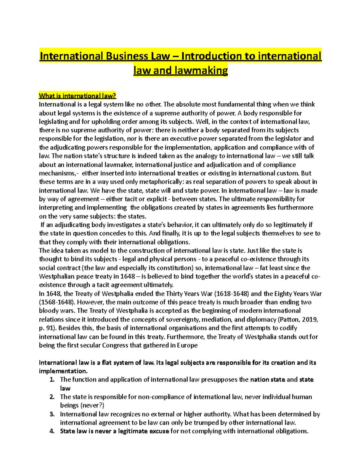 Resumen primer parcial international business law - International ...