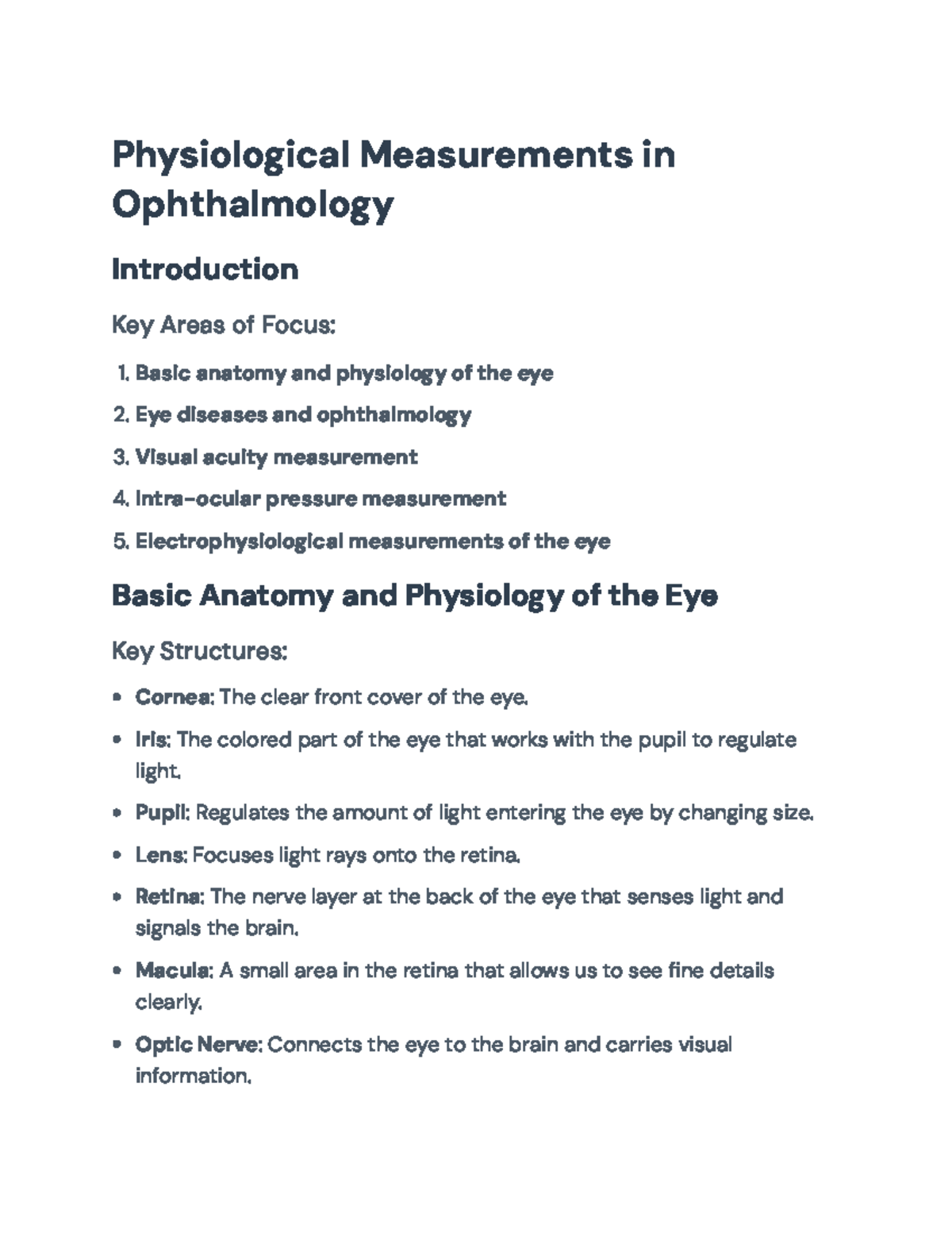 Physiological Measurements in Ophthalmology: Key Areas and Exam Guide ...