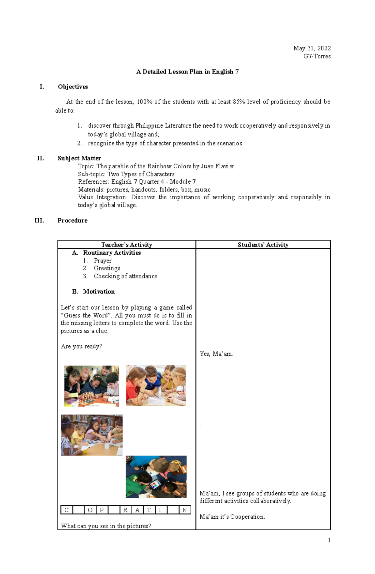 Suson Lp-DEMO-Two-types-of-Character-5 - May 31, 2022 G7-Torres A ...