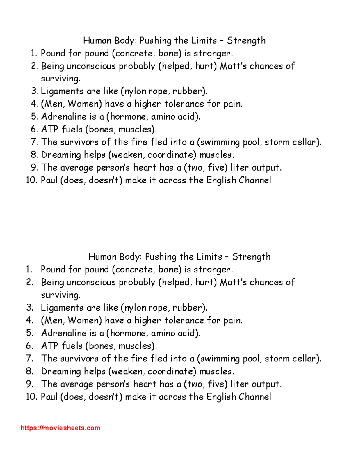 Human Body: Pushing the Limits - Strength Notes - Studocu