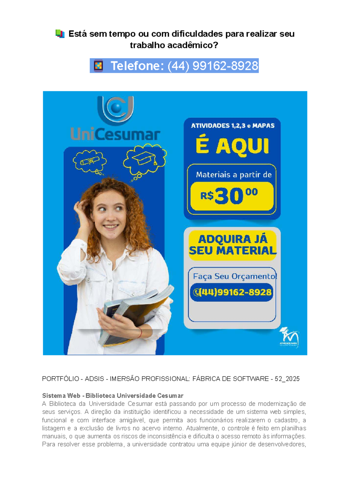 ADSIS IMERSÃO PROFISSIONAL: Sistema Web Biblioteca - Cadastro de Livros - Studocu