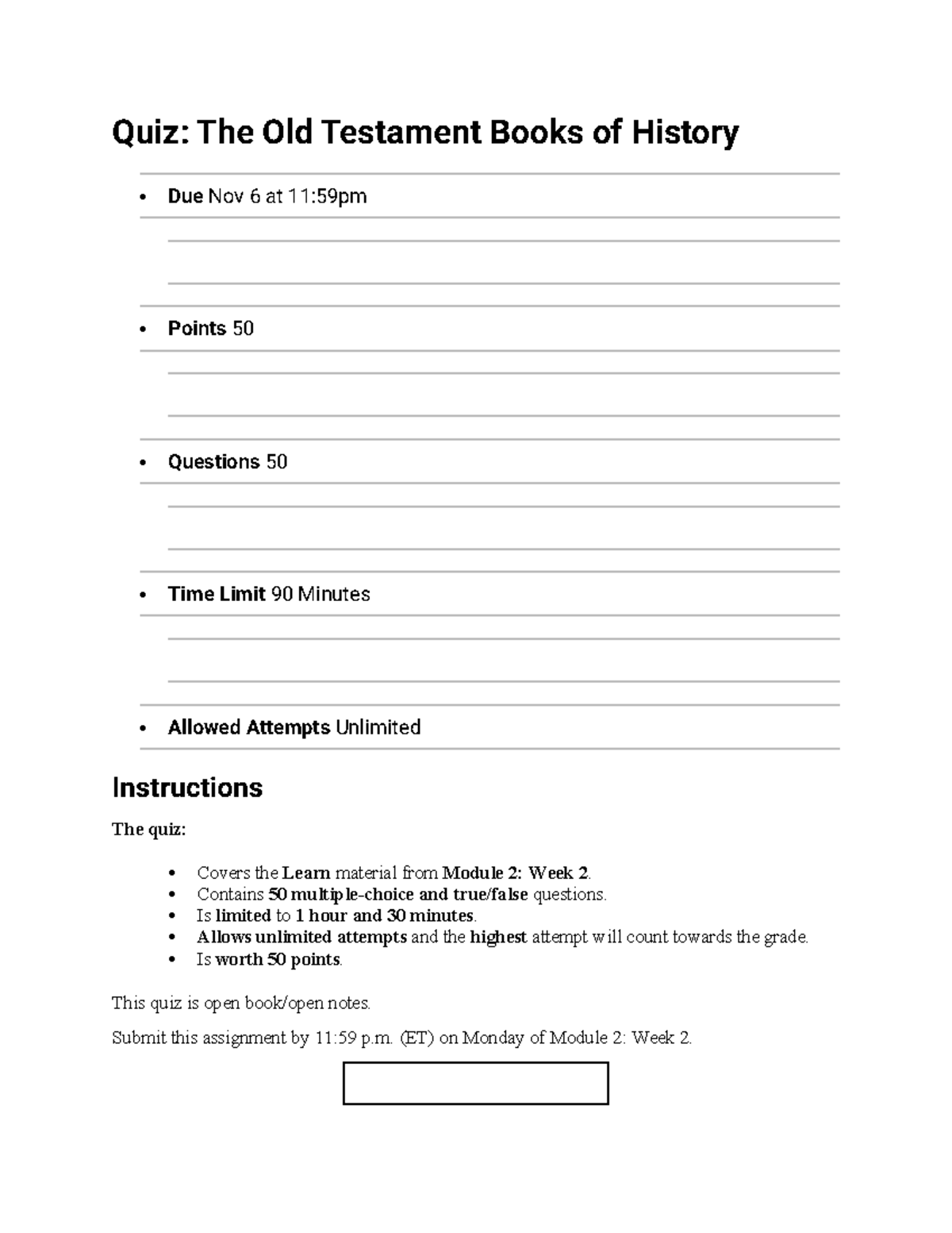 Bible 104 Quiz 2: Old Testament Historical Books Insights - Studocu