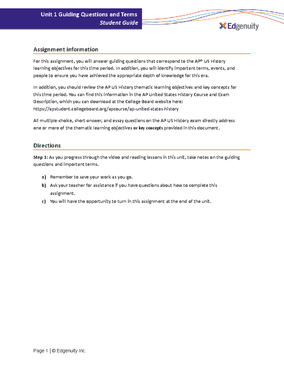 AP US History Student Guide: Unit Review, Questions & Vocabulary - Studocu