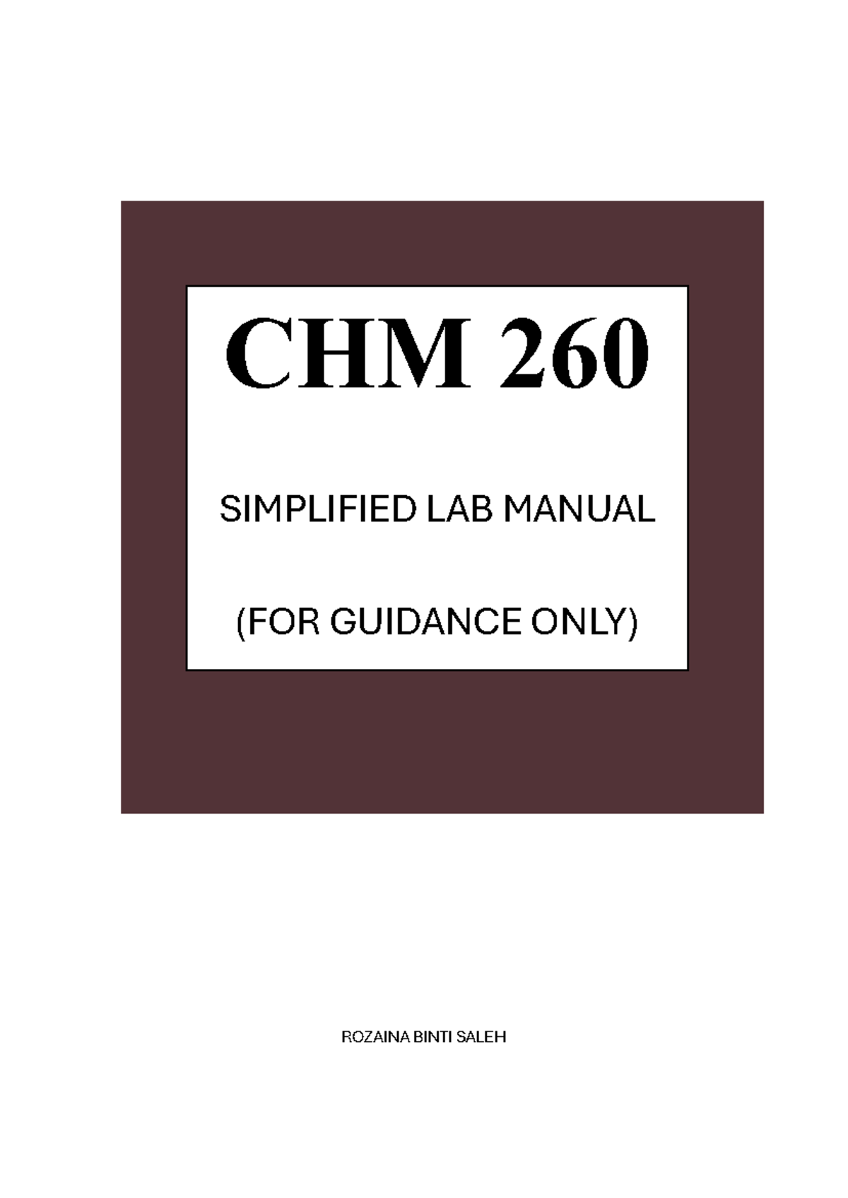 CHM 260 Simplified Lab Manual: Spectronic, FTIR, and AAS Experiments ...