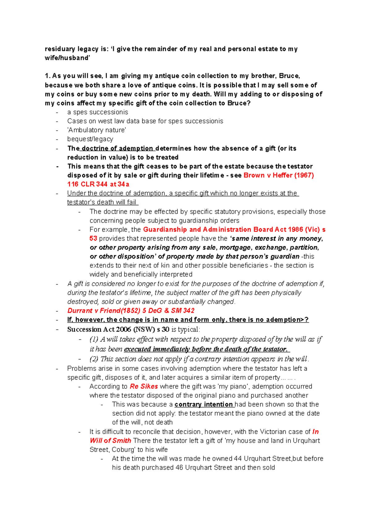 Maloney Will Issues: Understanding Ademption & Residual Gifts in Estate ...