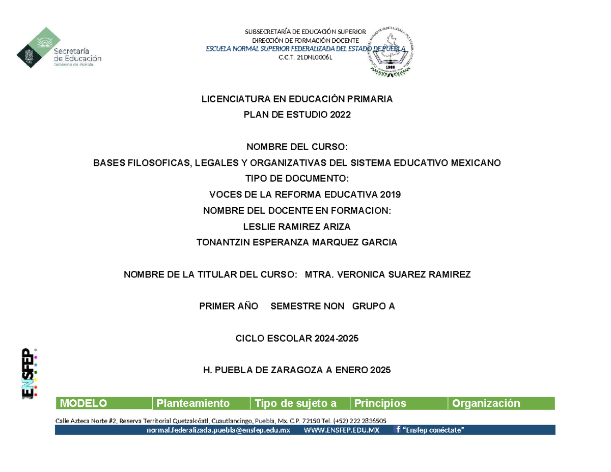 Bases Filosóficas, Legales y Organizativas del Sistema Educativo ...