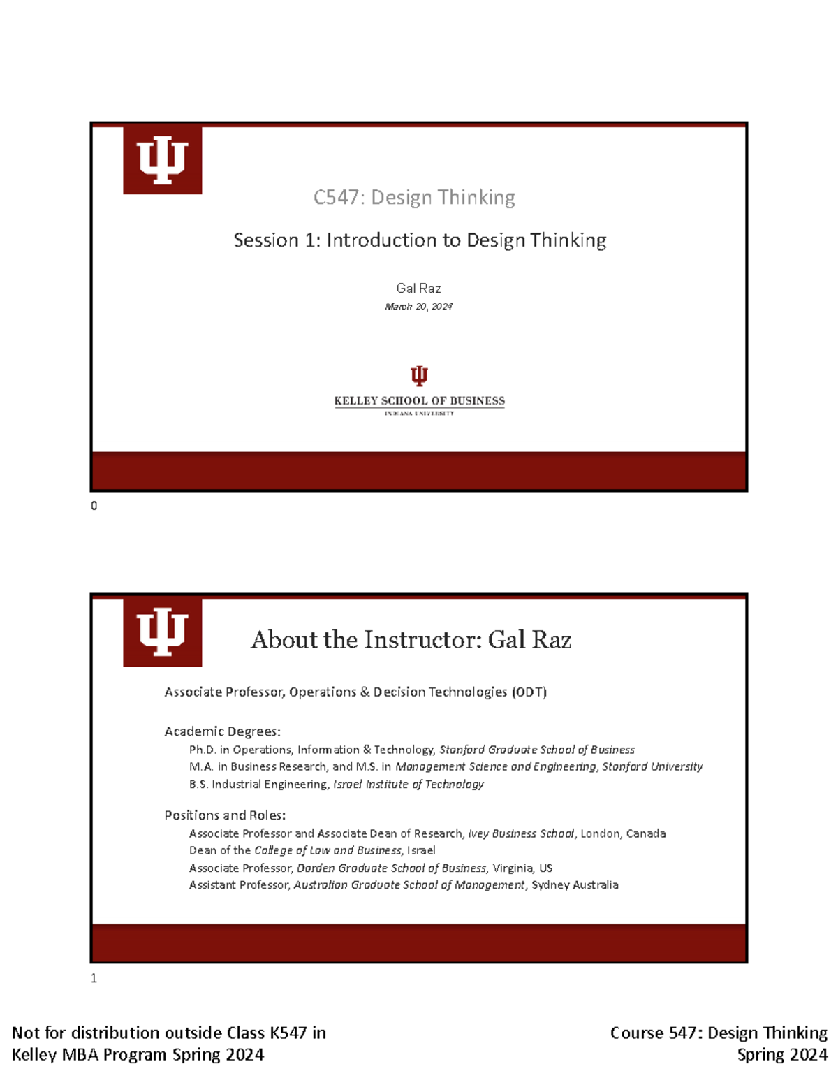 C547: Design Thinking Session 1 Overview - March 2024 - Studocu
