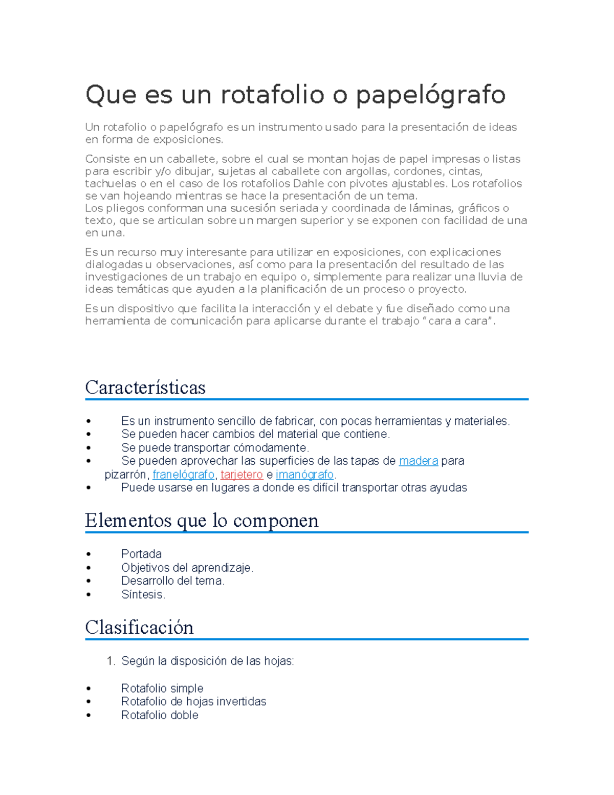 Que es un rotafolio o papelógrafo - Que es un rotafolio o papelógrafo ...