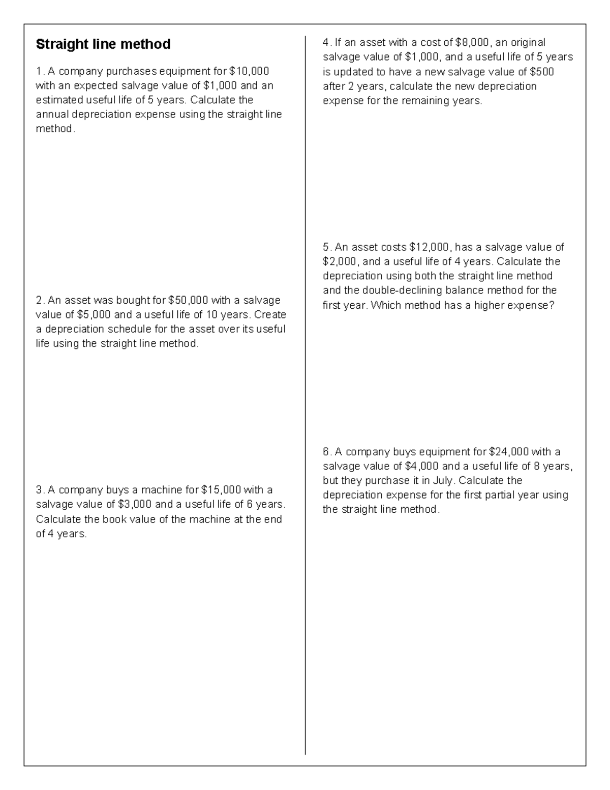 Straight line m-WPS Office - Straight line method 1. A company ...