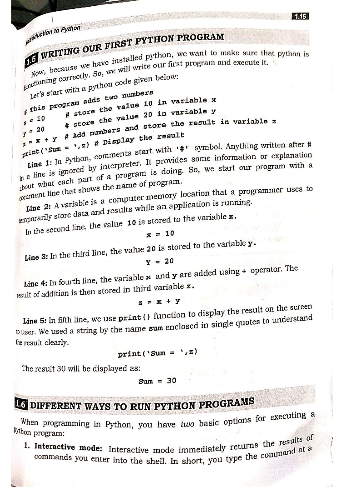 Introduction to Python Programming: Basics and Execution (CS101) - Studocu