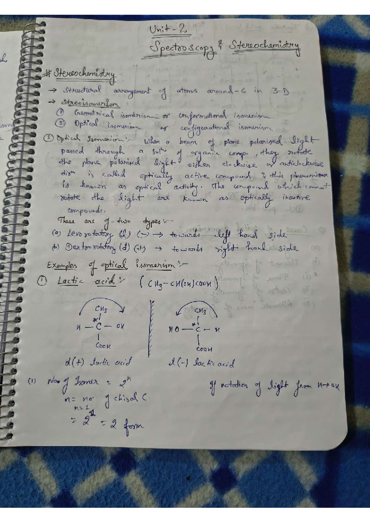 Unit 2: Spectroscopy and Stereochemistry Concepts in Chemistry - Studocu