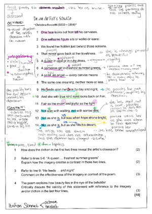 Snoek Gedig Aantekeninge en Vrae - Barend Toerien Analise - Studocu