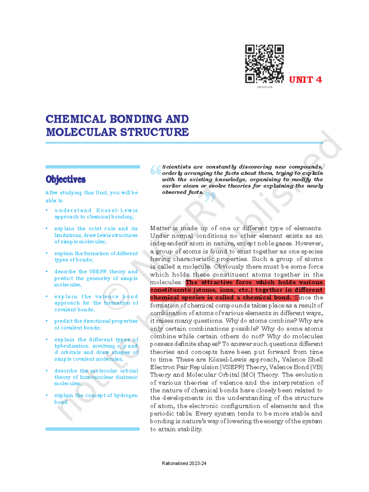 Chemistry CH4 - Chemical Bonding and Molecular Structure Notes - Studocu