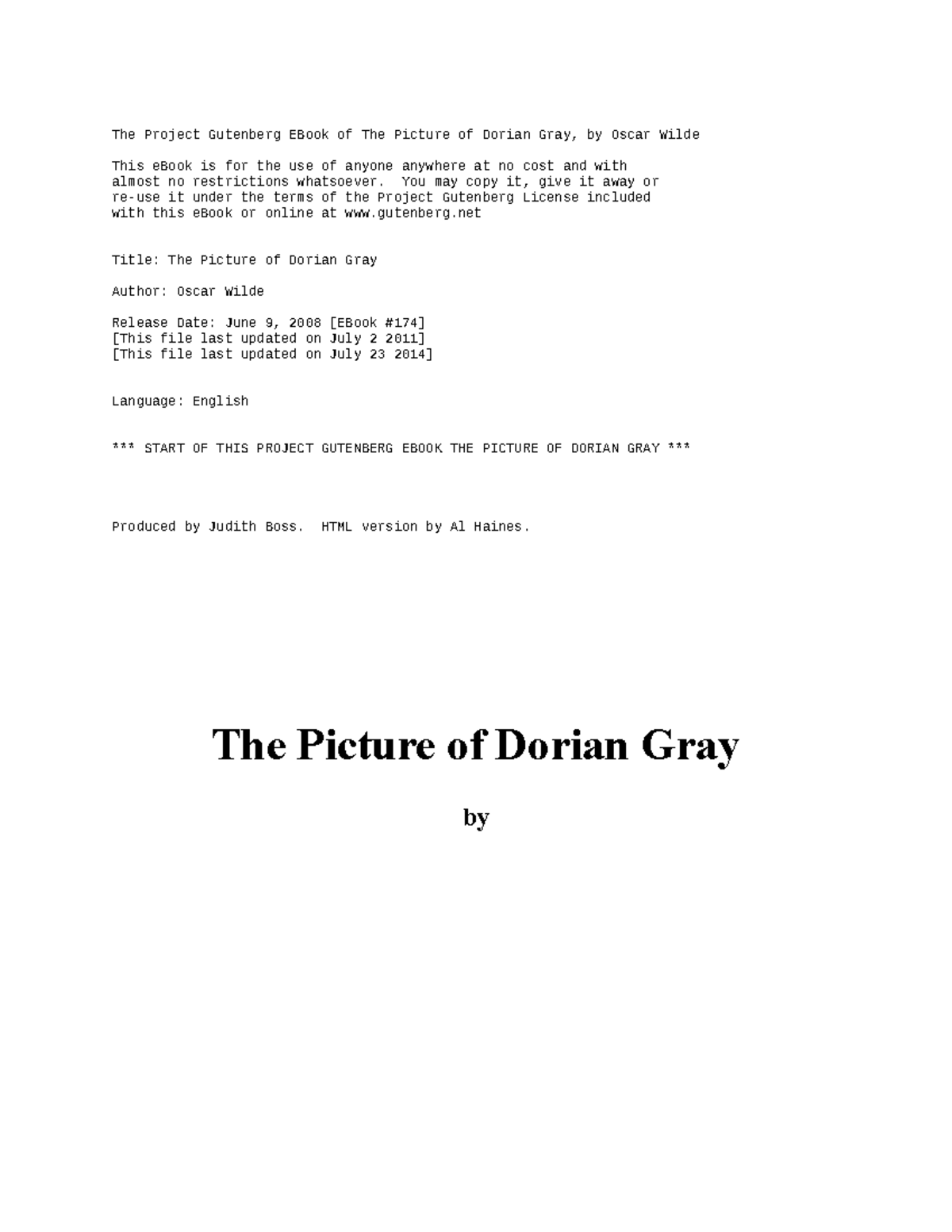 **ENG 101: Analysis of The Picture of Dorian Gray by Oscar Wilde ...