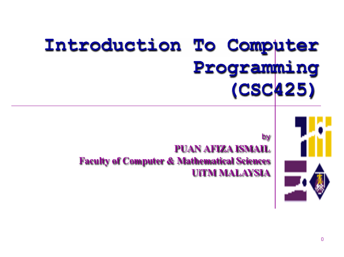 Chapter 5: Repetition Structures in CSC425 Programming Notes - Studocu