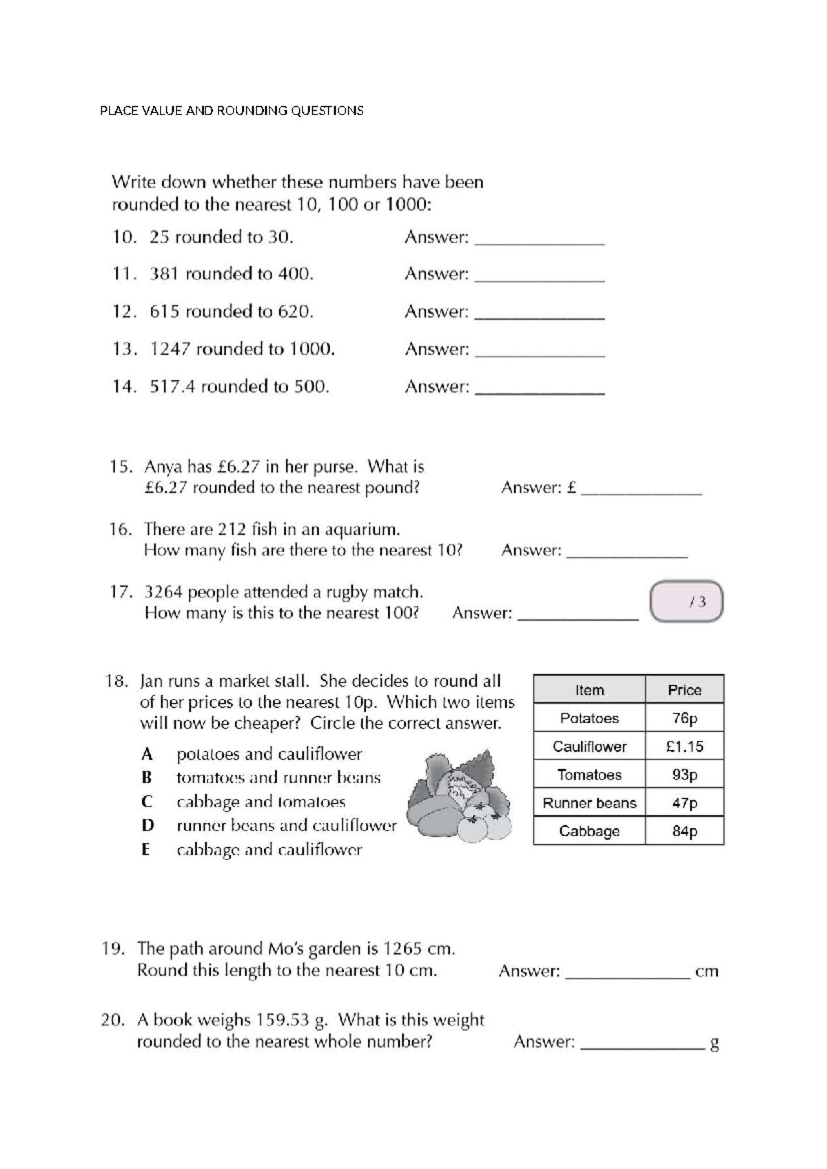 YEAR 6 Maths U1 - Place Value & Rounding Questions Notes - Studocu