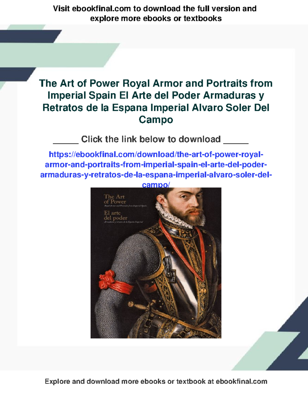 The Art of Power: Royal Armor & Portraits from Imperial Spain - Studocu
